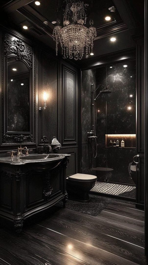 Timeless Elegance: 21 Stunning Black Bathroom Design Ideas - Glamorous ...