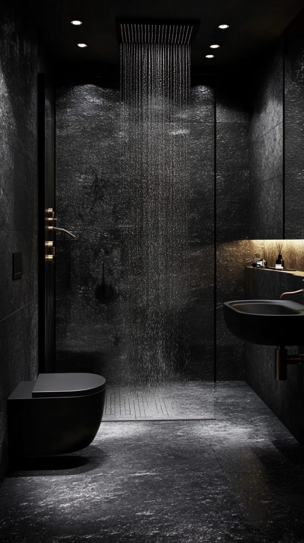 19 Modern Black Bathroom Aesthetics - Glamorous Place