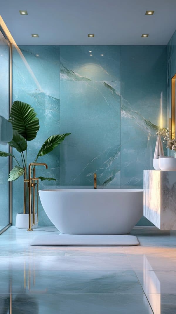 38 Diverse Blue Bathroom Styles - Glamorous Place