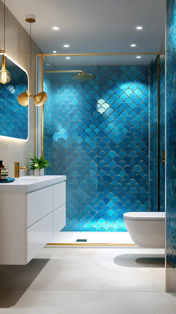 45 Blue Bathroom Inspirations - Glamorous Place