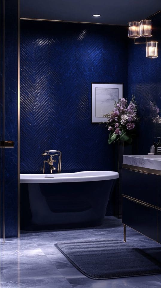 41 Navy Blue Bathroom Design Ideas - Glamorous Place