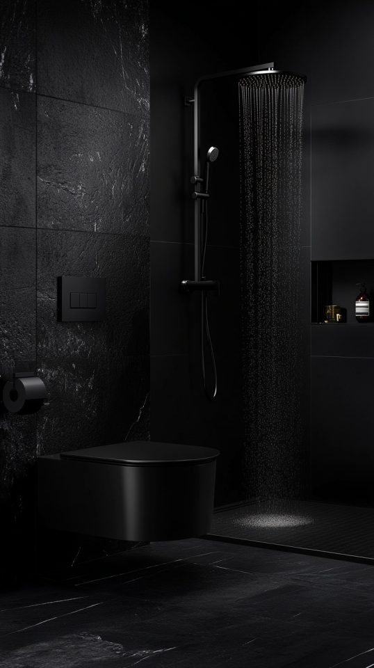 19 Modern Black Bathroom Aesthetics - Glamorous Place