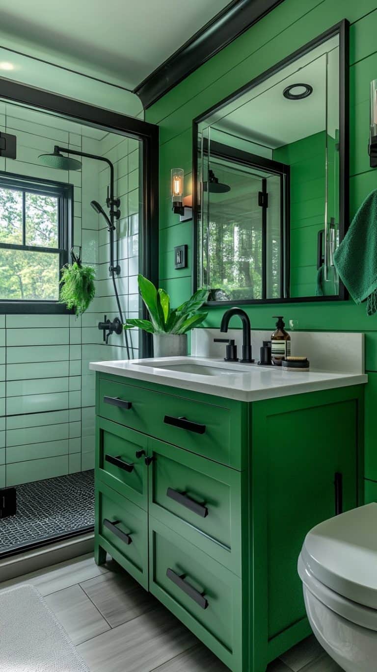 23 Green Bathroom Accents: Fixtures and Accessories - Glamorous Place