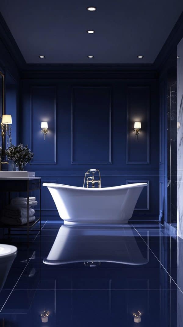 41 Navy Blue Bathroom Design Ideas - Glamorous Place