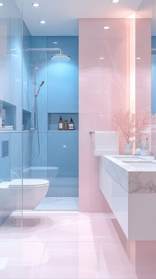 38 Diverse Blue Bathroom Styles - Glamorous Place