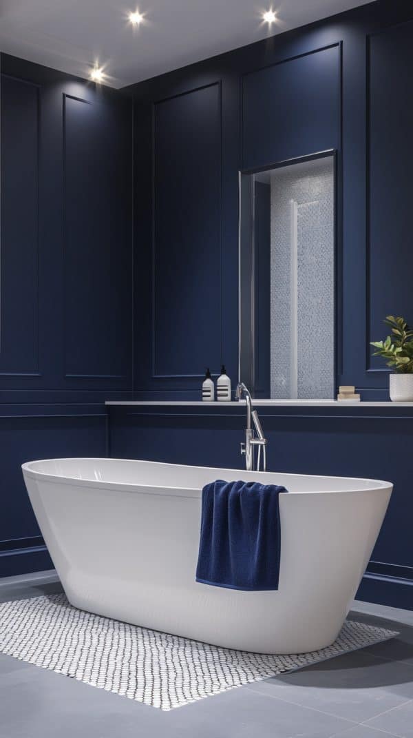 40 Navy Blue Bathroom Aesthetics and Accessories - Glamorous Place