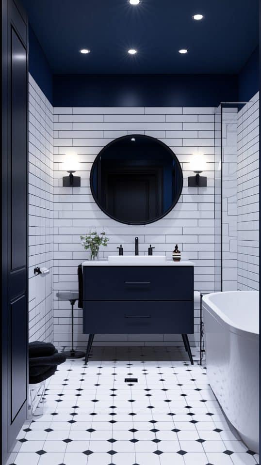 40 Navy Blue Bathroom Aesthetics and Accessories - Glamorous Place
