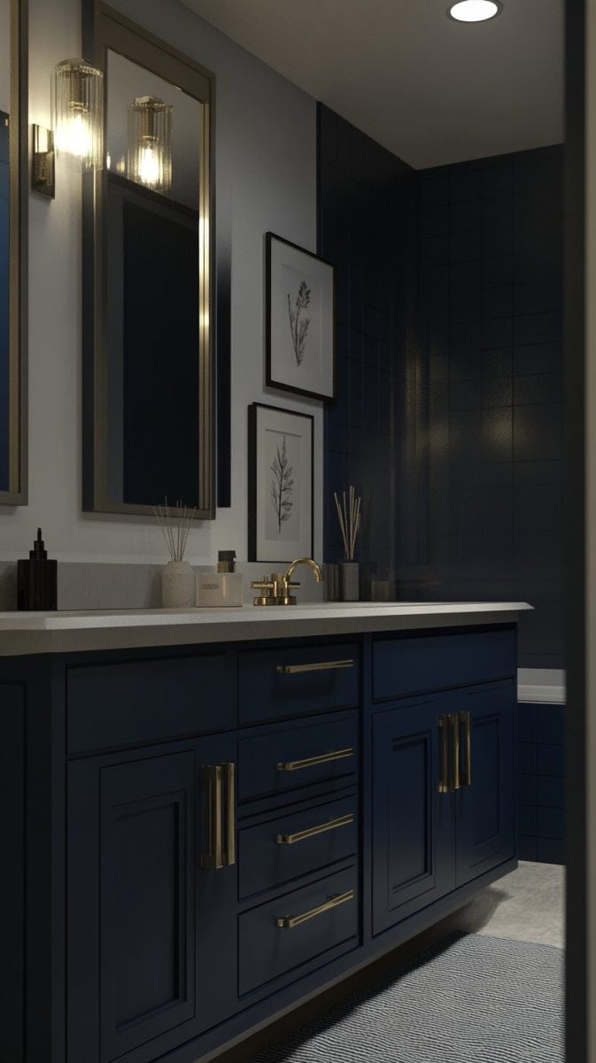41 Navy Blue Bathroom Design Ideas - Glamorous Place