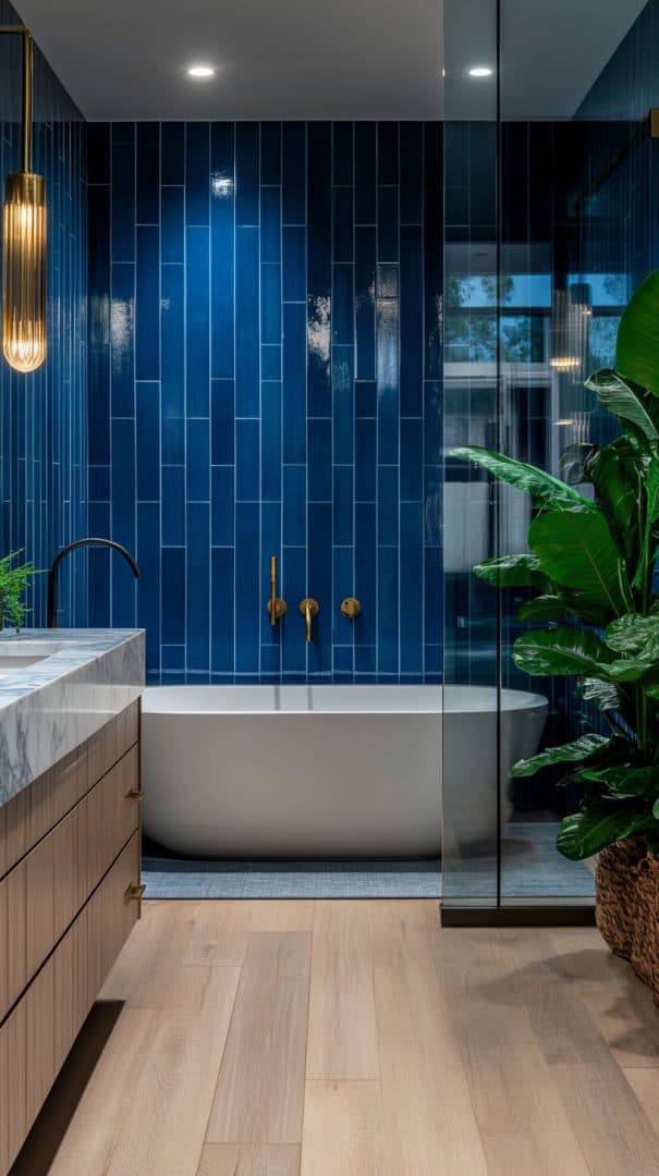 45 Blue Bathroom Inspirations - Glamorous Place