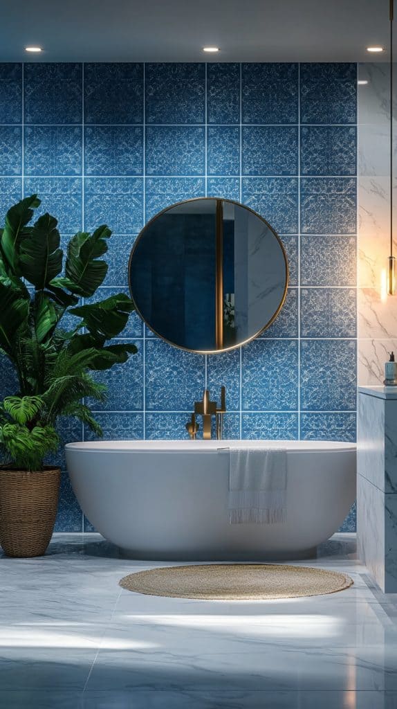 45 Blue Bathroom Inspirations - Glamorous Place