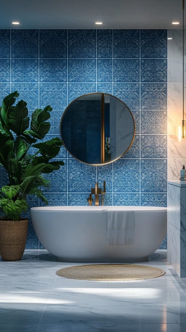 45 Blue Bathroom Inspirations - Glamorous Place