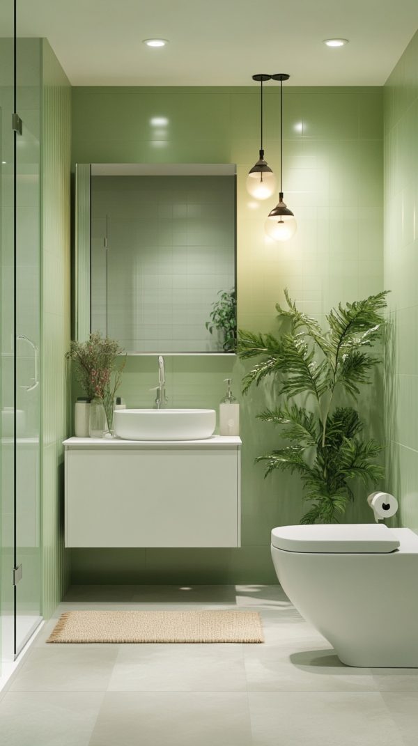 23 Green Bathroom Accents: Fixtures and Accessories - Glamorous Place