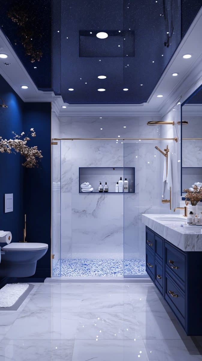 41 Navy Blue Bathroom Design Ideas - Glamorous Place