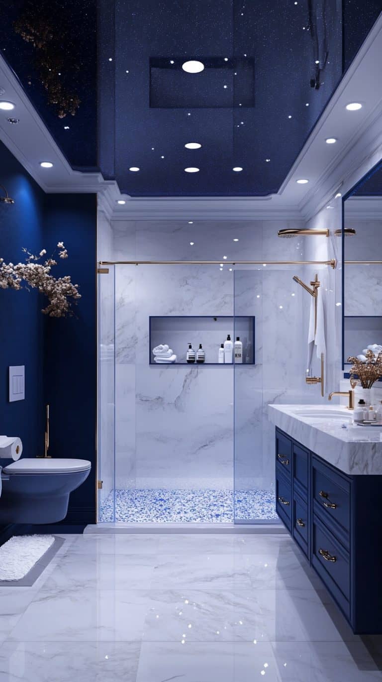41 Navy Blue Bathroom Design Ideas - Glamorous Place