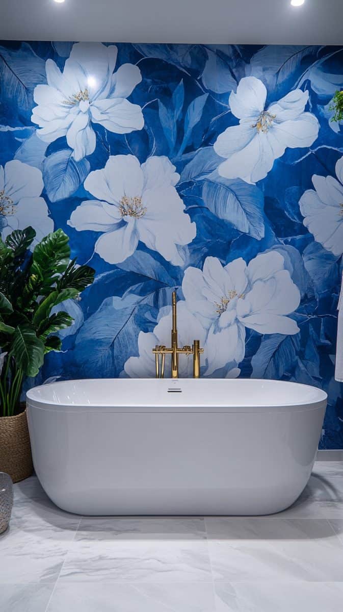 45 Blue Bathroom Inspirations - Glamorous Place