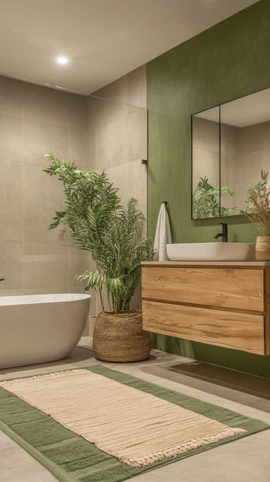 47 Green Bathroom Design: Exploring Shades of Green - Glamorous Place