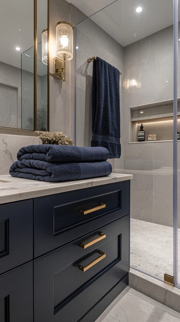 41 Navy Blue Bathroom Design Ideas - Glamorous Place