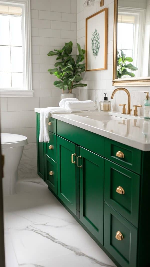 47 Green Bathroom Design: Exploring Shades of Green - Glamorous Place