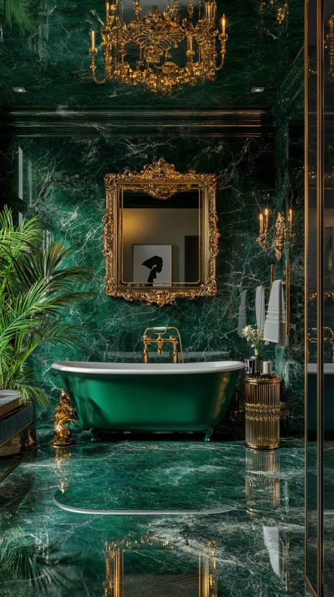 47 Green Bathroom Design: Exploring Shades of Green - Glamorous Place
