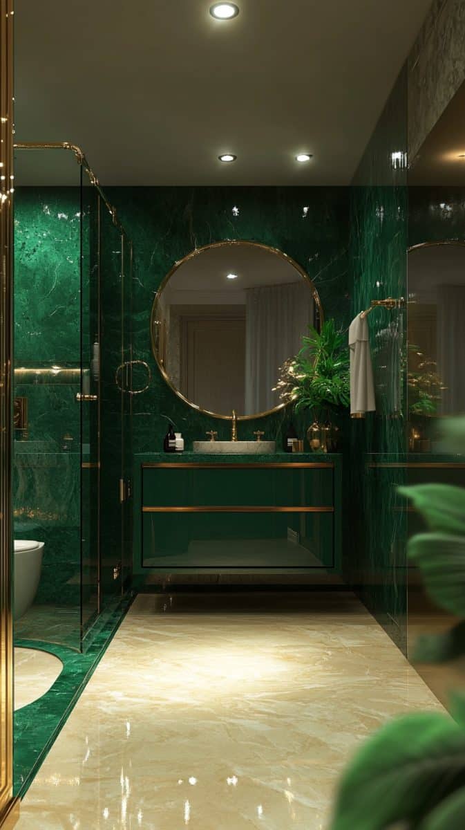 47 Green Bathroom Design: Exploring Shades of Green - Glamorous Place