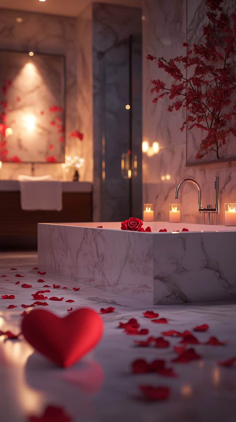 Romantic Bathroom Valentine's Day Design Ideas - Glamorous Place