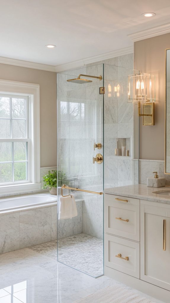37 Modern Gold Bathroom Ideas: Fixtures, Lighting, and Hardware ...