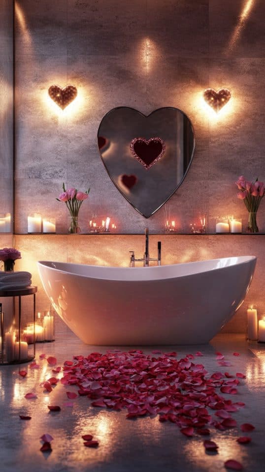 Romantic Bathroom Valentine's Day Design Ideas - Glamorous Place
