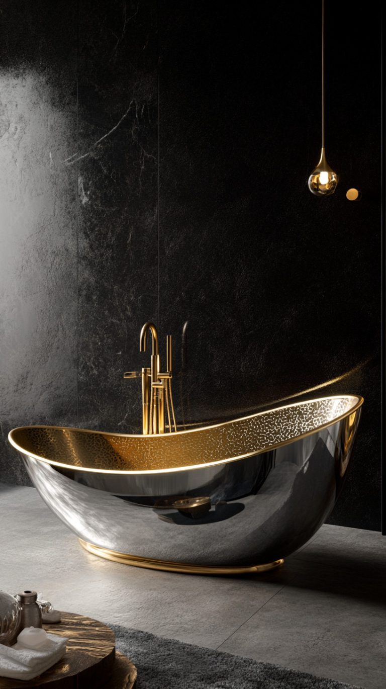 37 Modern Gold Bathroom Ideas: Fixtures, Lighting, and Hardware ...