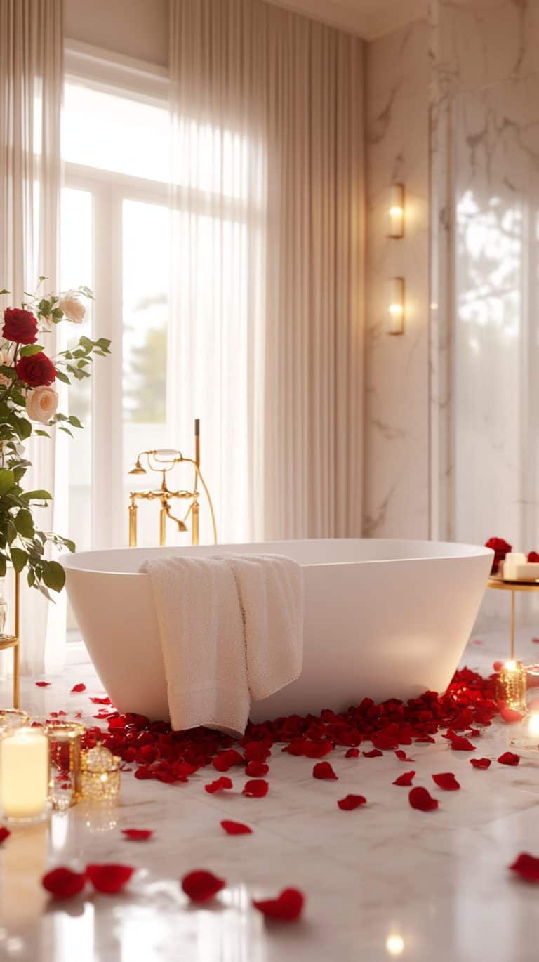 Romantic Bathroom Valentine's Day Design Ideas - Glamorous Place