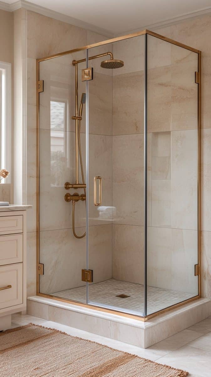 37 Modern Gold Bathroom Ideas: Fixtures, Lighting, and Hardware ...