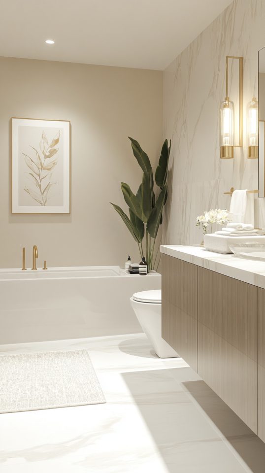 37 Modern Gold Bathroom Ideas: Fixtures, Lighting, and Hardware ...