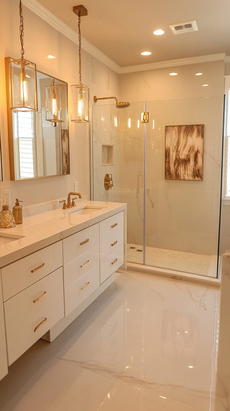 37 Modern Gold Bathroom Ideas: Fixtures, Lighting, and Hardware ...