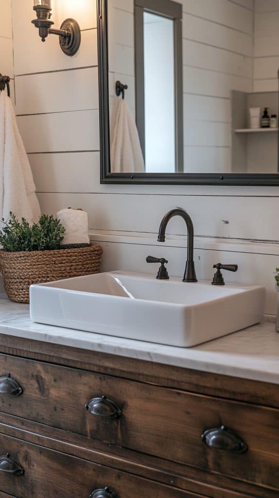 41 Modern Farmhouse Bathroom Ideas: Vanities, Lighting, and Decor for a ...