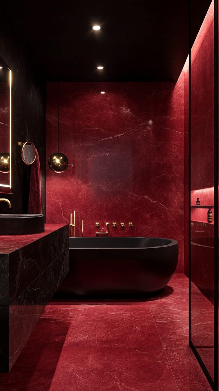 31 Red Bathroom Inspiration: Bold Designs and Stylish Decor Ideas ...