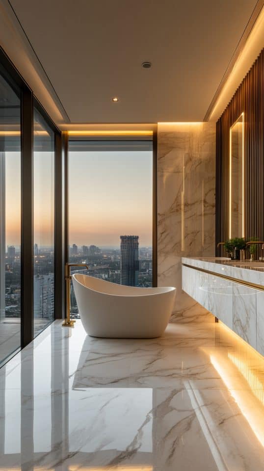 35 Modern & Elegant Master Bathroom Inspirations - Glamorous Place
