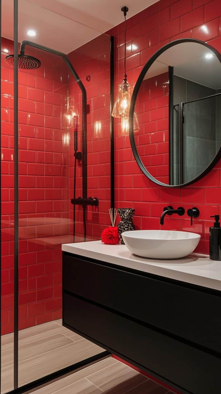 31 Red Bathroom Inspiration: Bold Designs and Stylish Decor Ideas ...