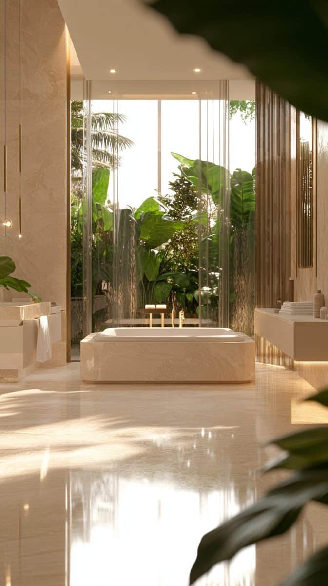 35 Modern & Elegant Master Bathroom Inspirations - Glamorous Place