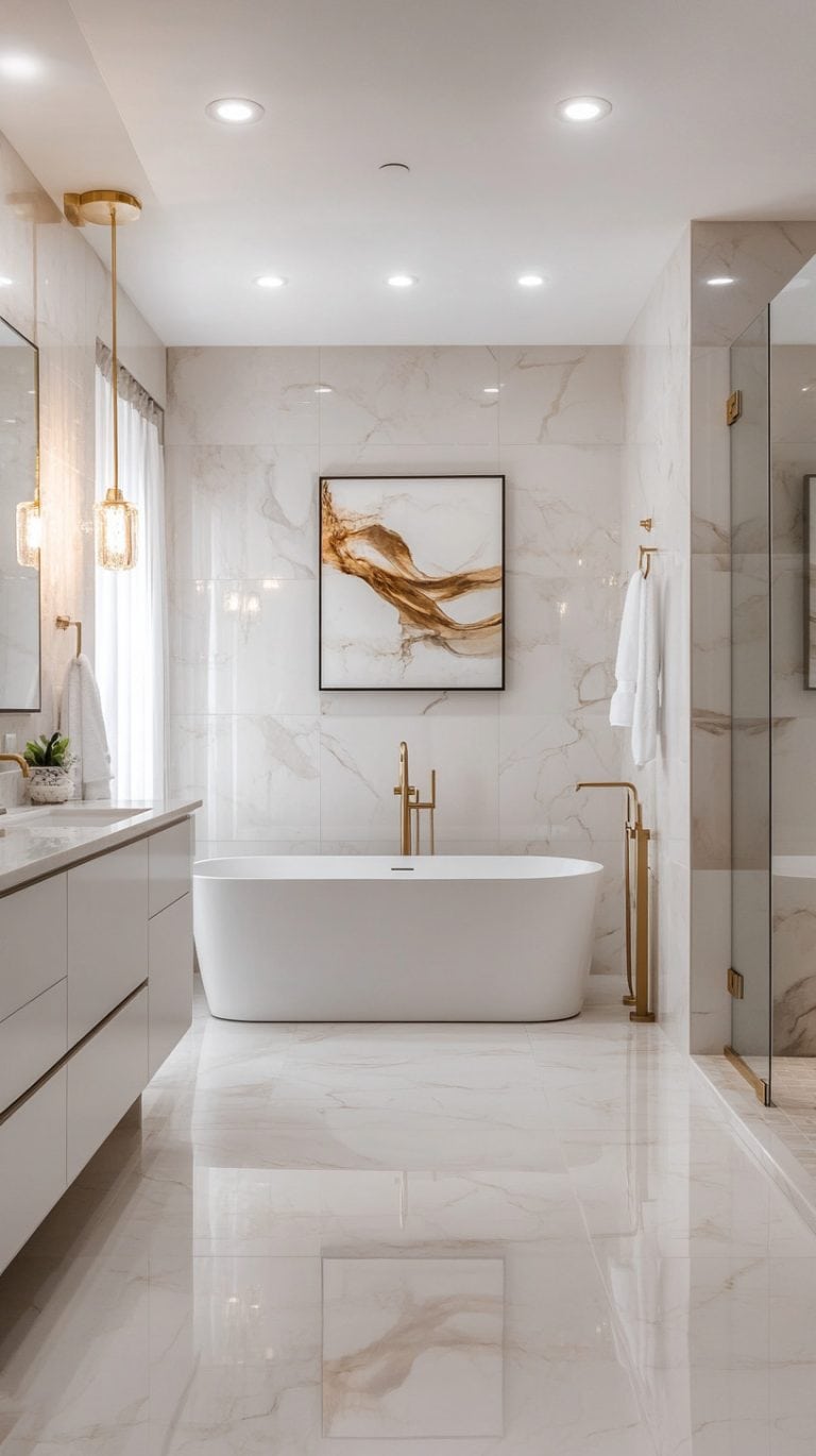 35 Modern & Elegant Master Bathroom Inspirations - Glamorous Place