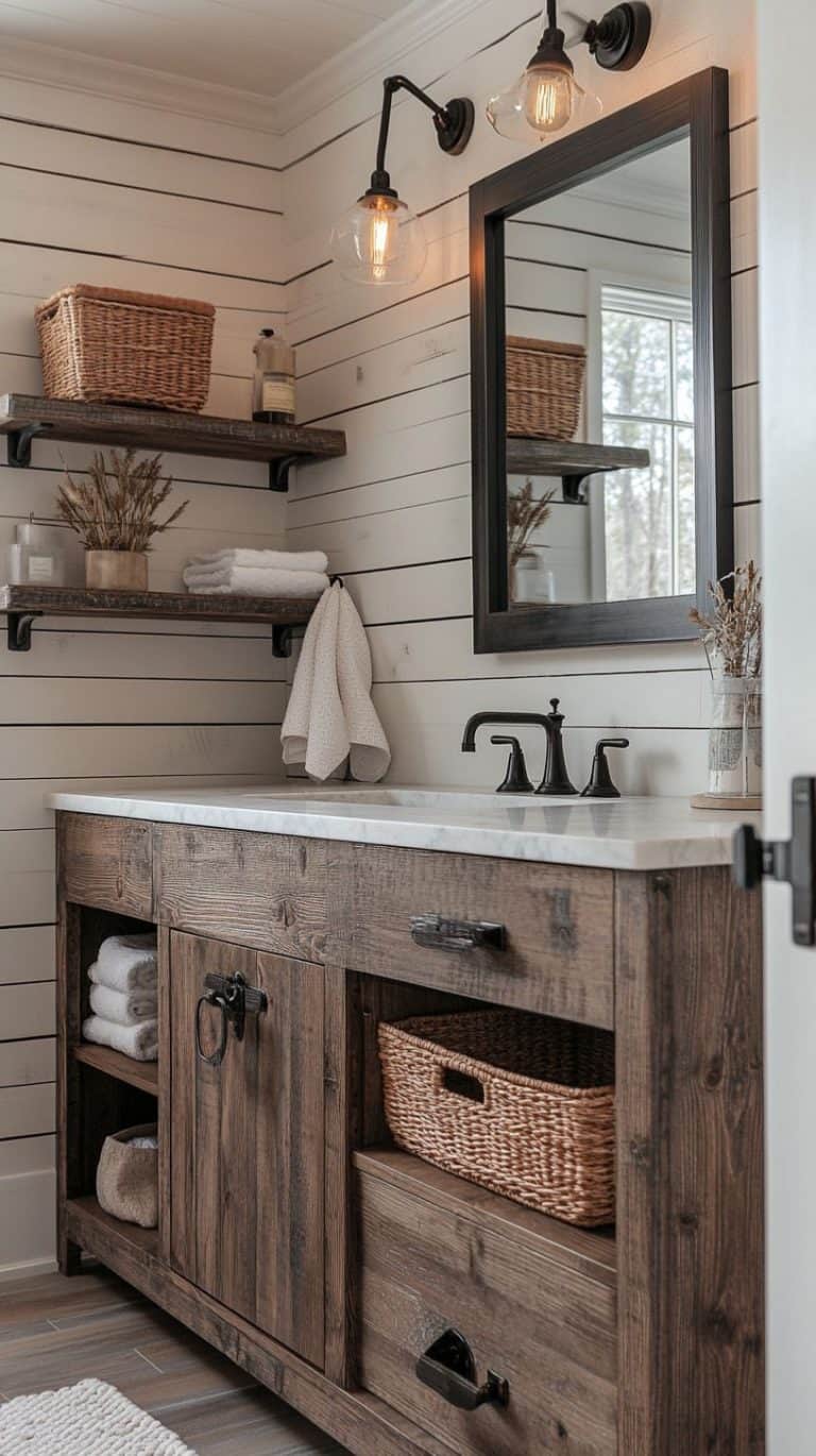 36 Rustic Bathroom Designs: Cozy Farmhouse & Country Styles - Glamorous ...
