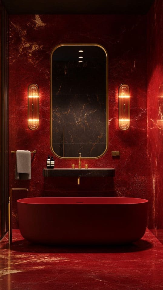31 Red Bathroom Inspiration: Bold Designs and Stylish Decor Ideas ...