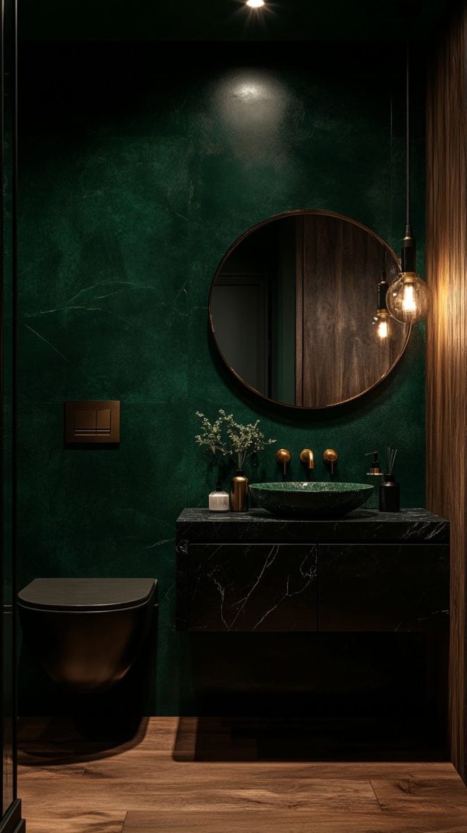35 Dark Green Bathroom Ideas Elegant Bold And Timeless Designs