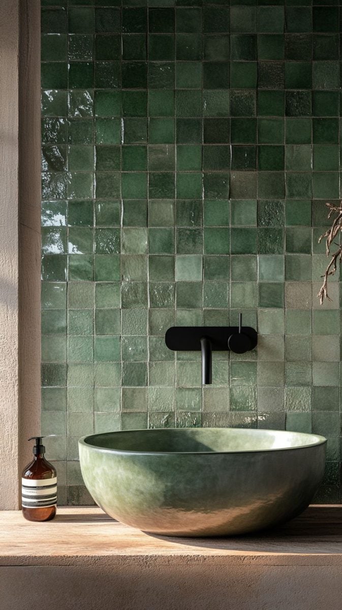 13 Bathroom Zellige Bliss: Black, Cream, and Colorful Tile Inspirations ...
