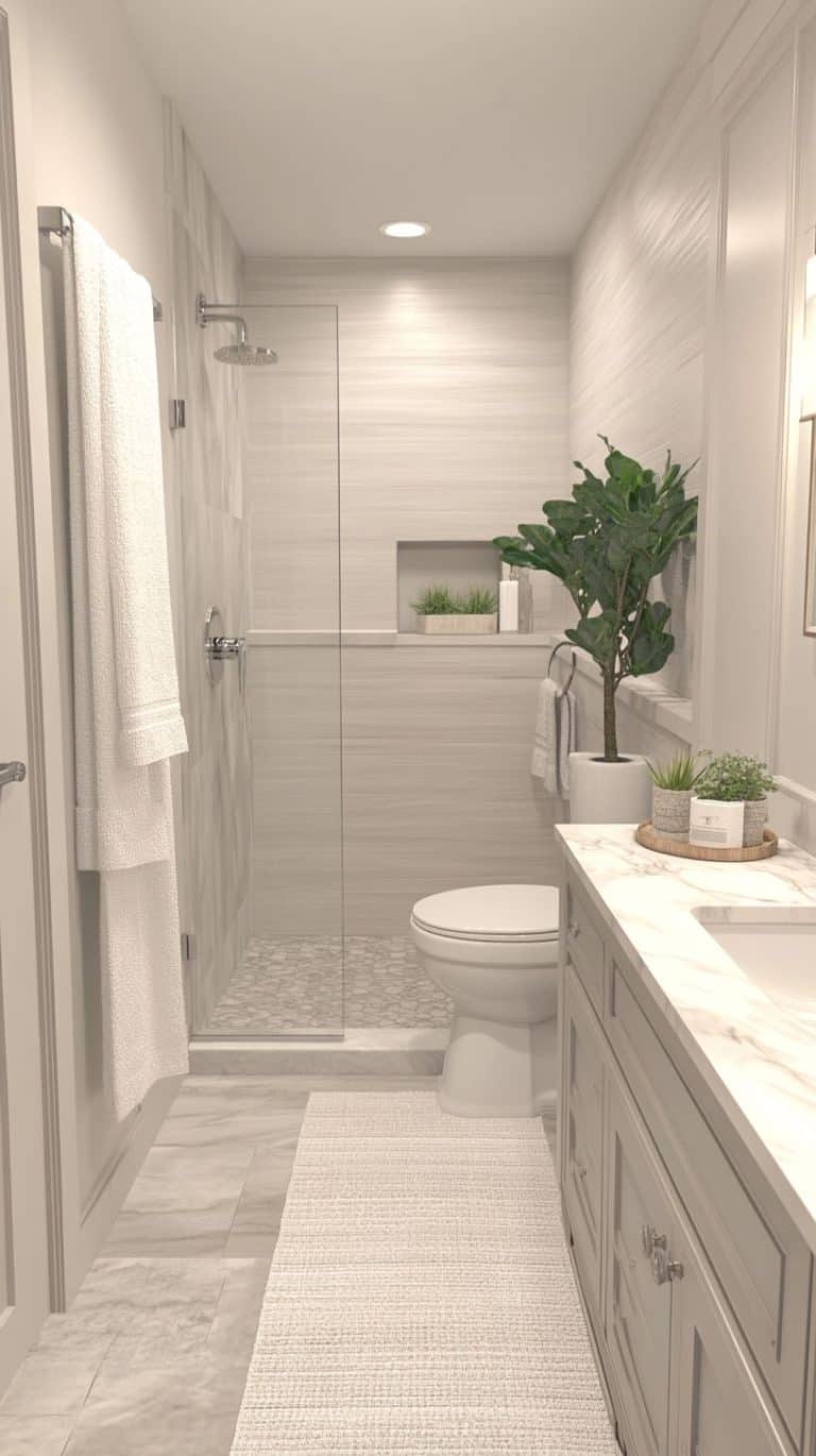 15 Long Narrow Bathroom Inspiration: Tiling, Windows, and Where to Put ...