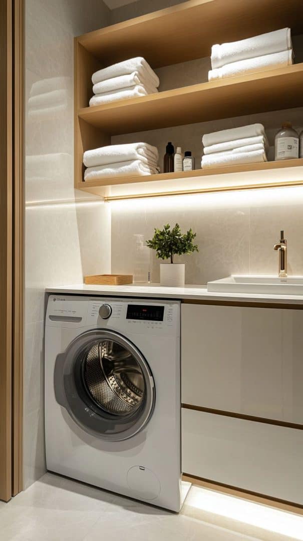 13 Modern Bathroom with Washing Machine: Smart Layouts and Cabinet ...