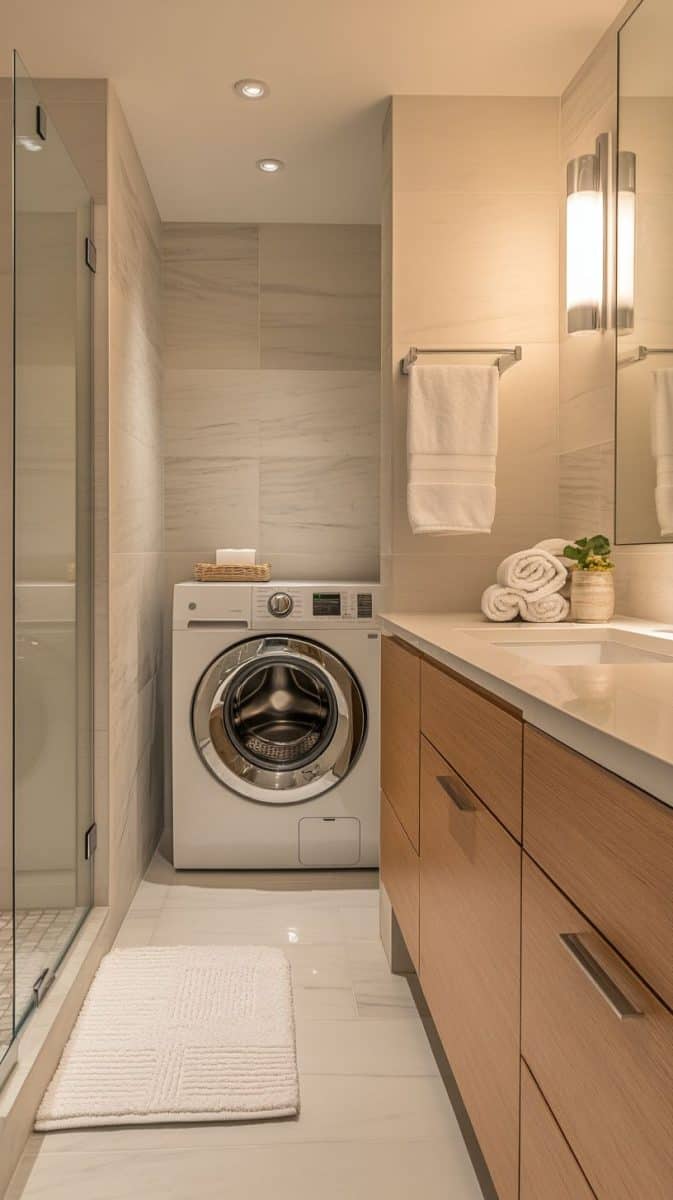 13 Modern Bathroom with Washing Machine: Smart Layouts and Cabinet ...