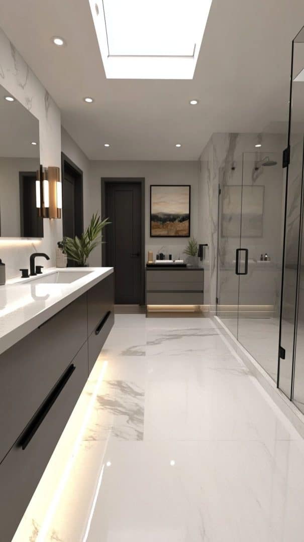 15 Long Narrow Bathroom Inspiration: Tiling, Windows, and Where to Put ...