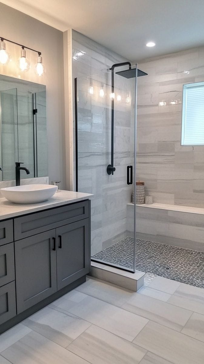 35 Elegant Gray and White Bathroom Ideas for a Timeless Look - Glamorous Place