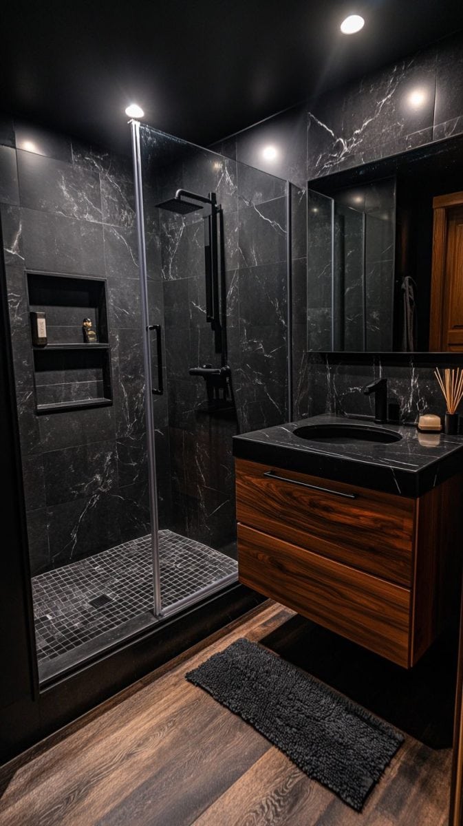 36 Moody Bathroom Inspirations: Dark, Bold, and Beautiful Designs ...