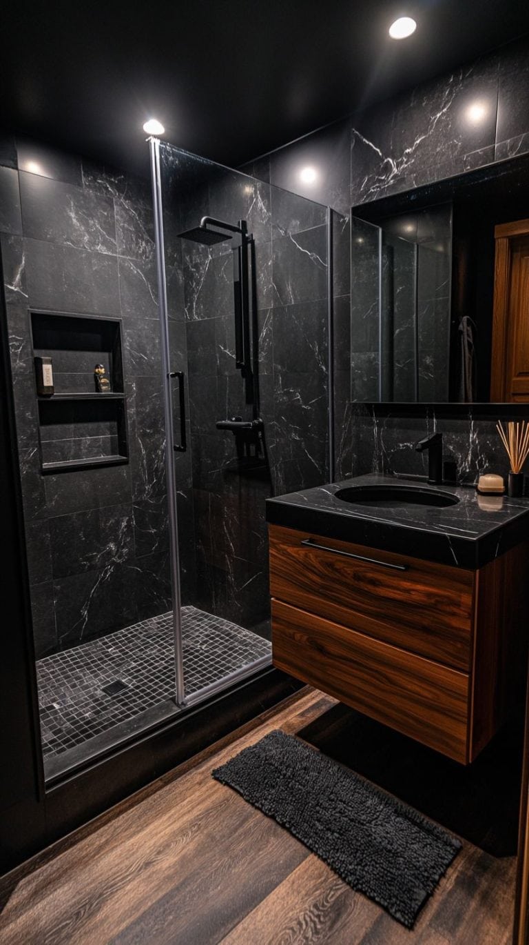 36 Moody Bathroom Inspirations: Dark, Bold, and Beautiful Designs ...