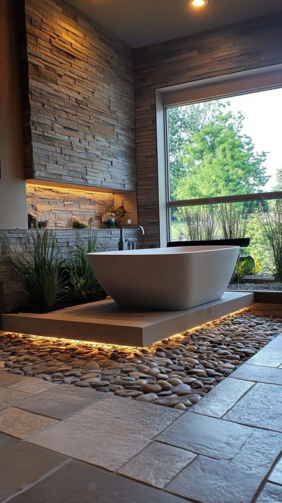 13 Stone Bathroom Goals: Create a Spa Vibe with Basins, Floors & Walls ...